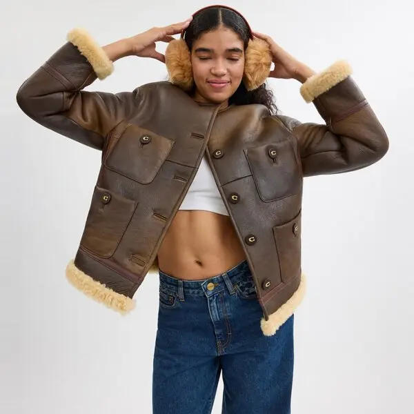 COACH ムートンファー帽子 Coach Shearling Earmuffs In 1941 Saddle - 30% Off | Editorialist